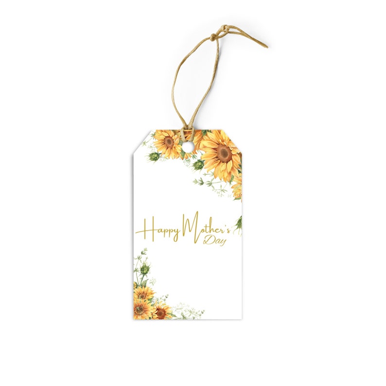 Sunflower Mother's Day Gift Tags / Happy Mothers Day Gift Tags / 6 ...
