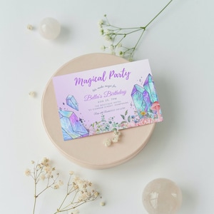Printable Magical Party Invitation, Pink Enchanted Garden Invite ...