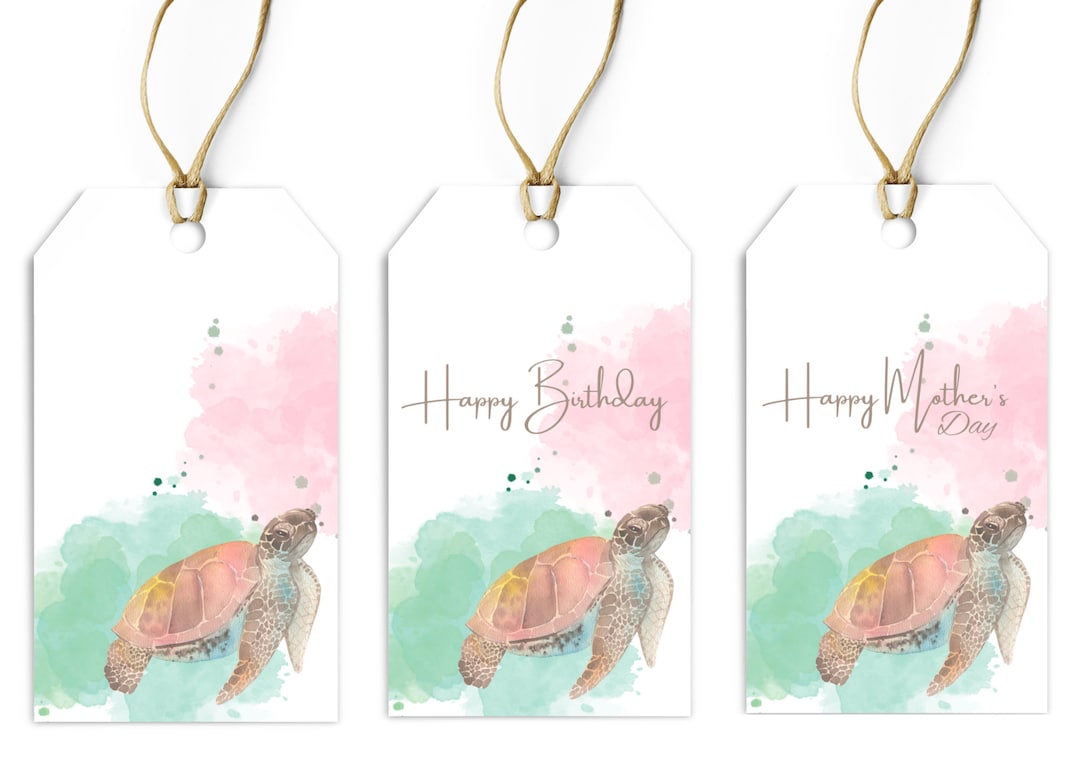 Turtle Gift Tags / Sea Turtle Gift Tags / 6 Styles / Printable Turtle ...