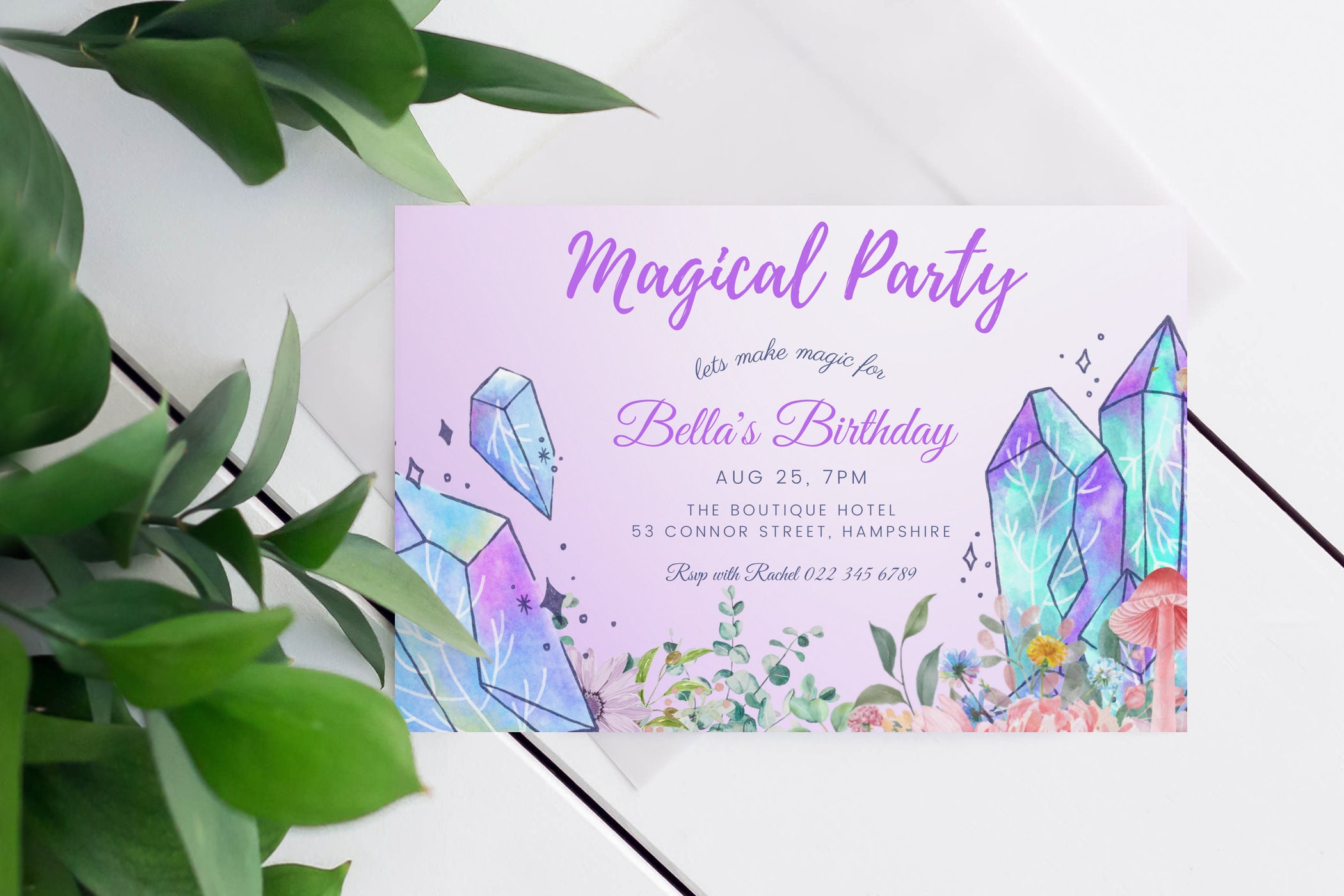 Printable Magical Party Invitation Pink Enchanted Garden - Etsy