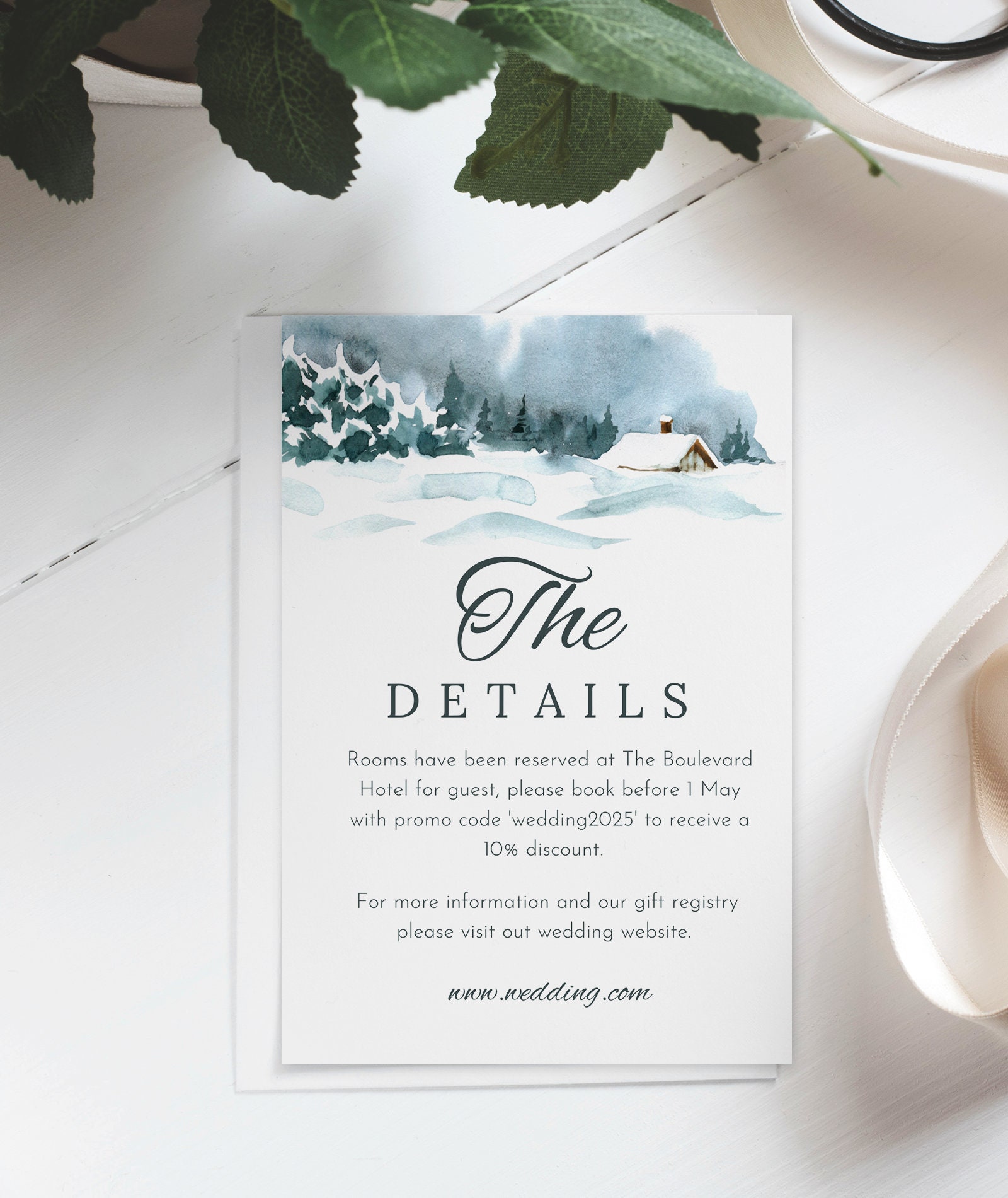 Printable Winter Wedding Invitation Set Winter Wedding - Etsy