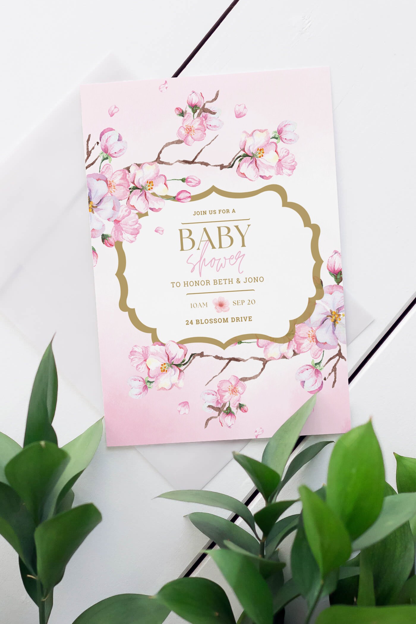 Cherry Blossom Baby Shower Invitation, Pink Cherry Blossom Invite, Japanese Party Invite, Cherry ...