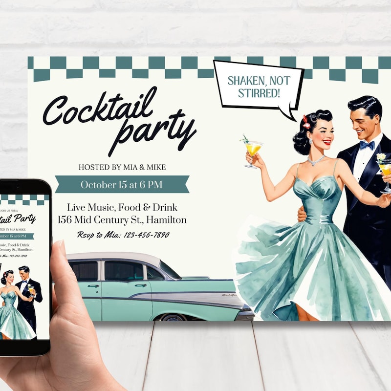 Retro Wedding Invitation - Etsy