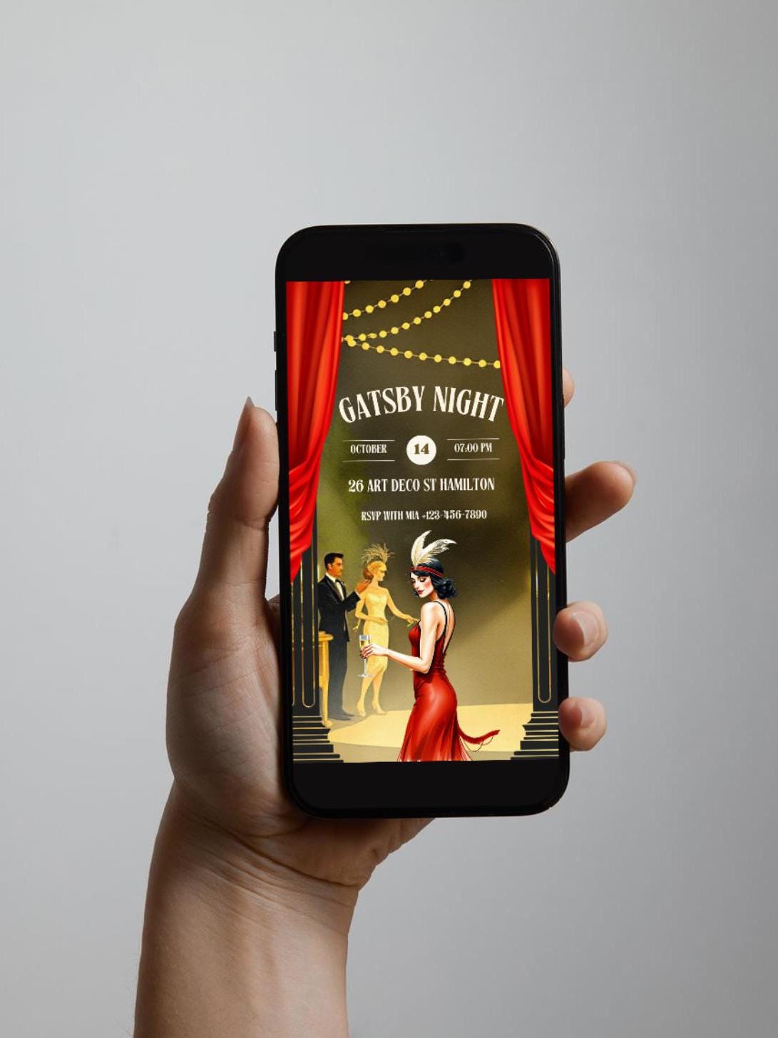 Great Gatsby Party Invitations, Printable Art Deco Party Invite ...