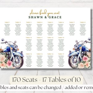 Motorbike Wedding Seating Plan, Rustic Motorcycle Seating Chart Wedding ...