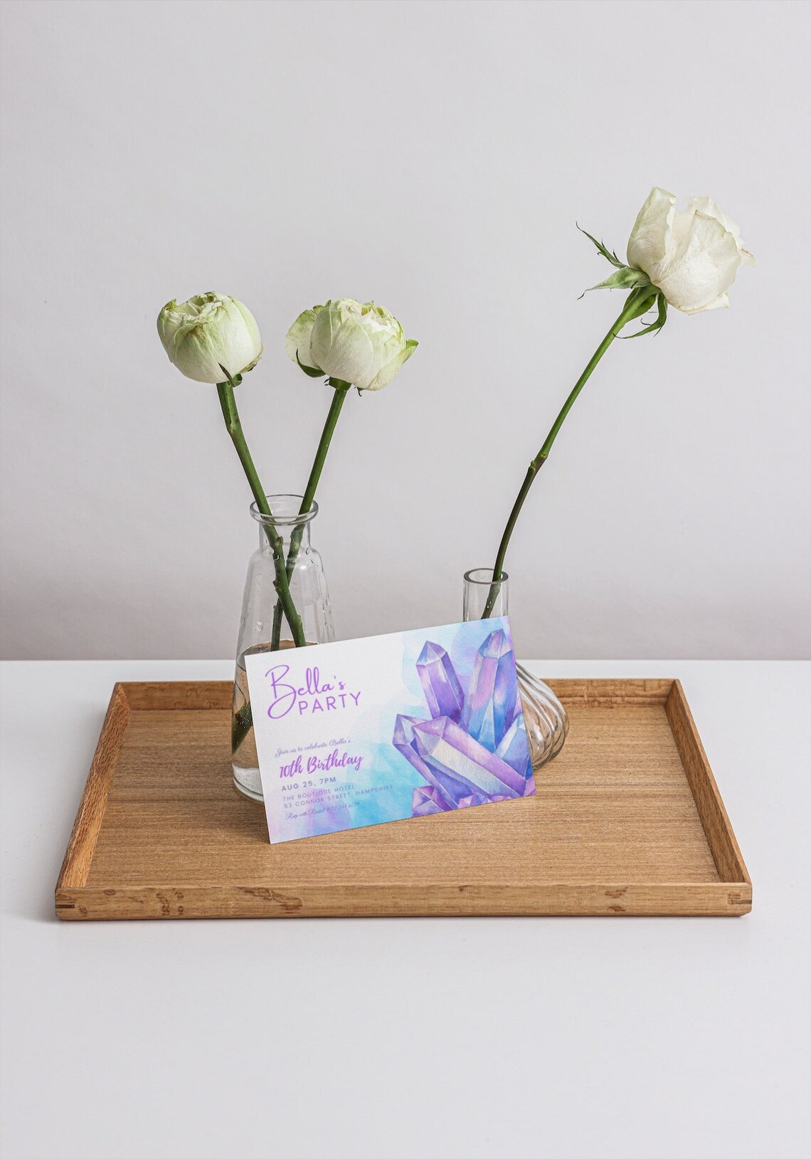 Printable Gemstone Birthday Invite, Crystal Invitations, Geode ...