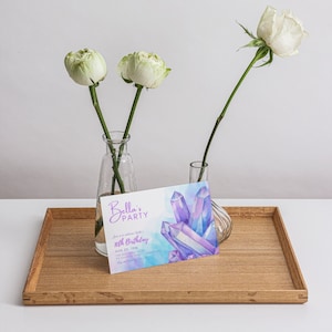 Printable Gemstone Birthday Invite, Crystal Invitations, Geode ...