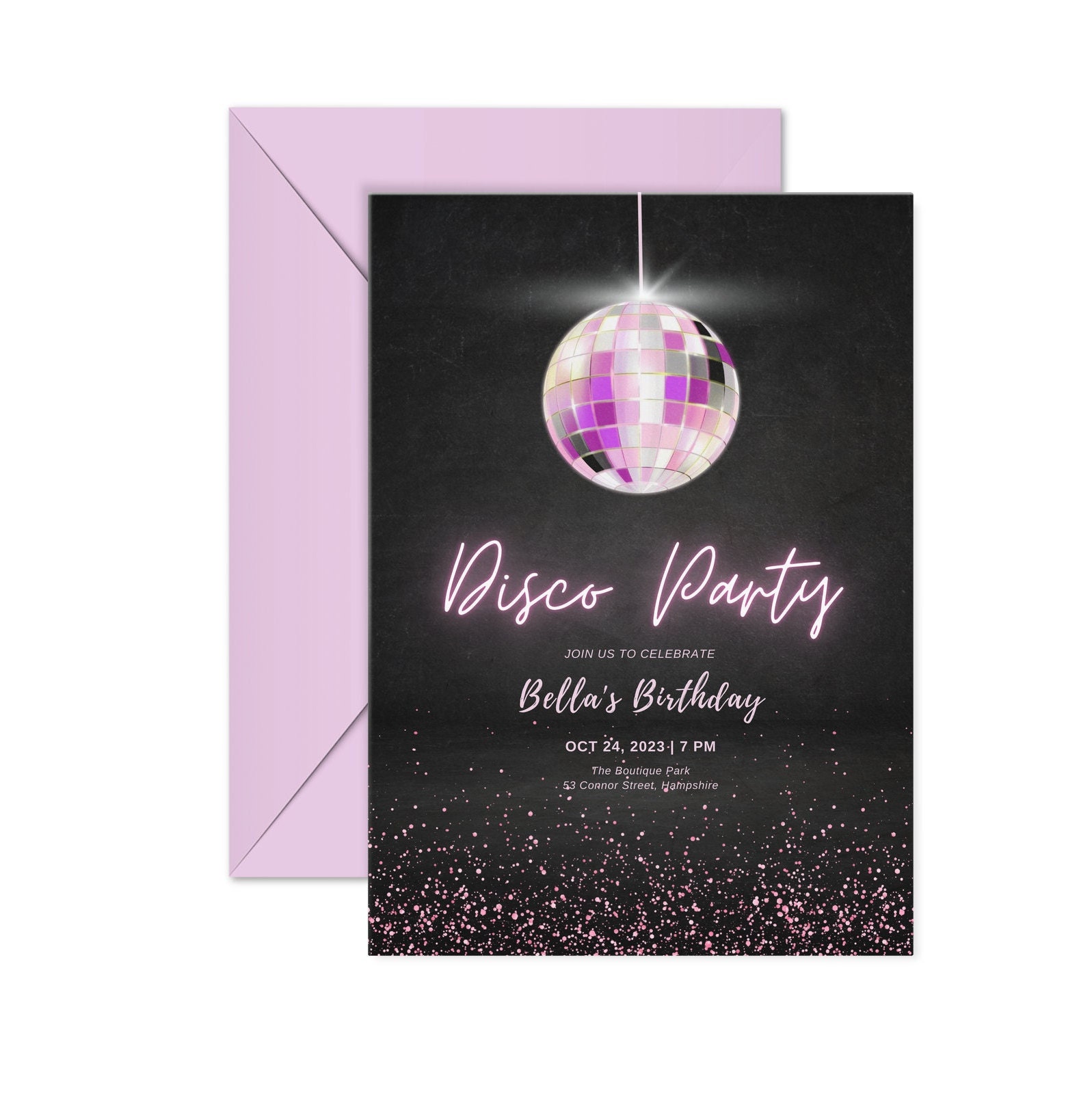 Pink Disco Invitation Kids Disco Ball Birthday Invite - Etsy Australia