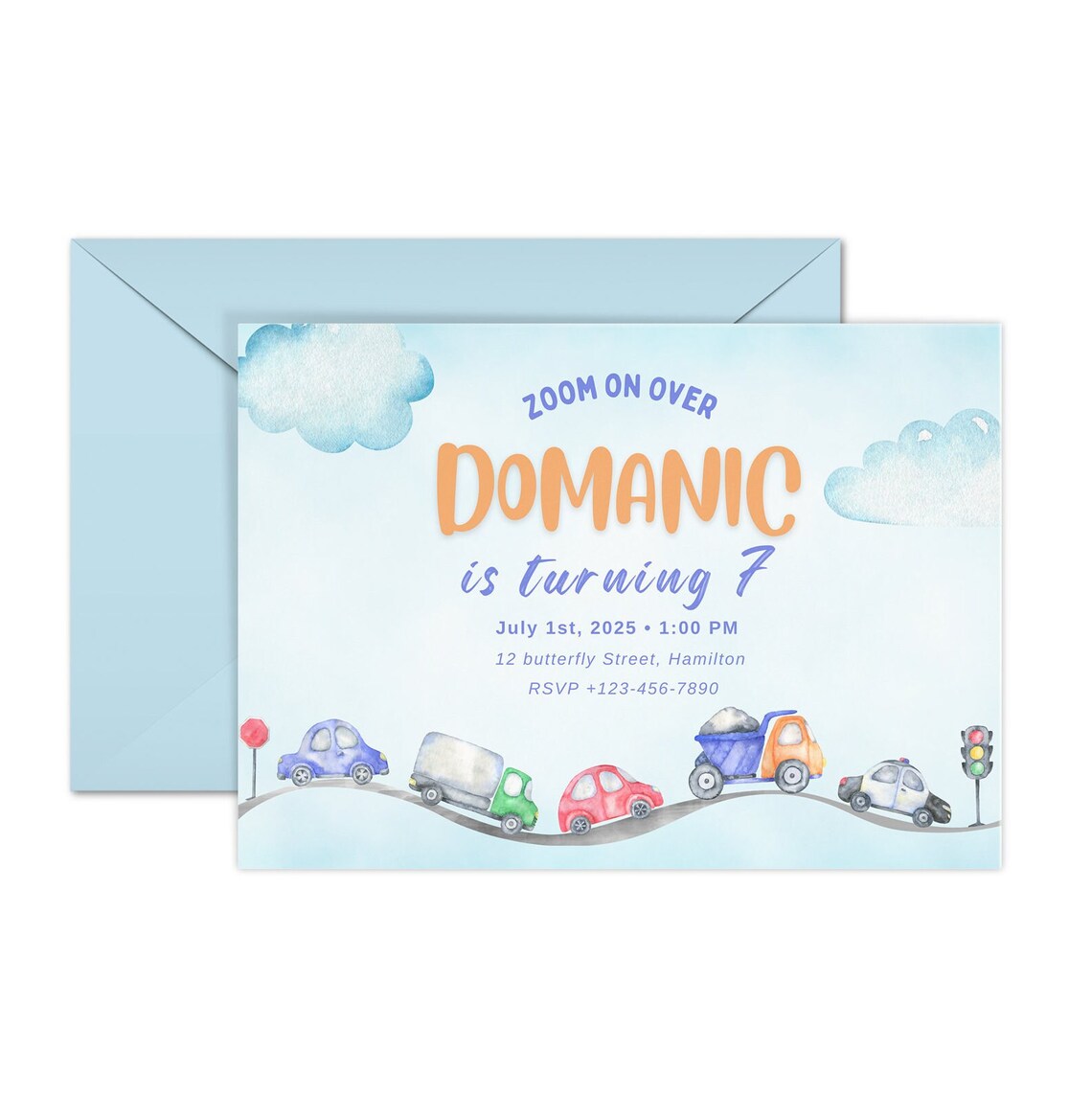 Printable Car Birthday Invitation, Truck Birthday Party Invitation ...