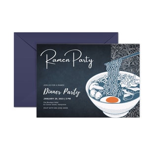 Ramen Party Invitations, Ramen Noodle Dinner Party Invite, Japanese ...