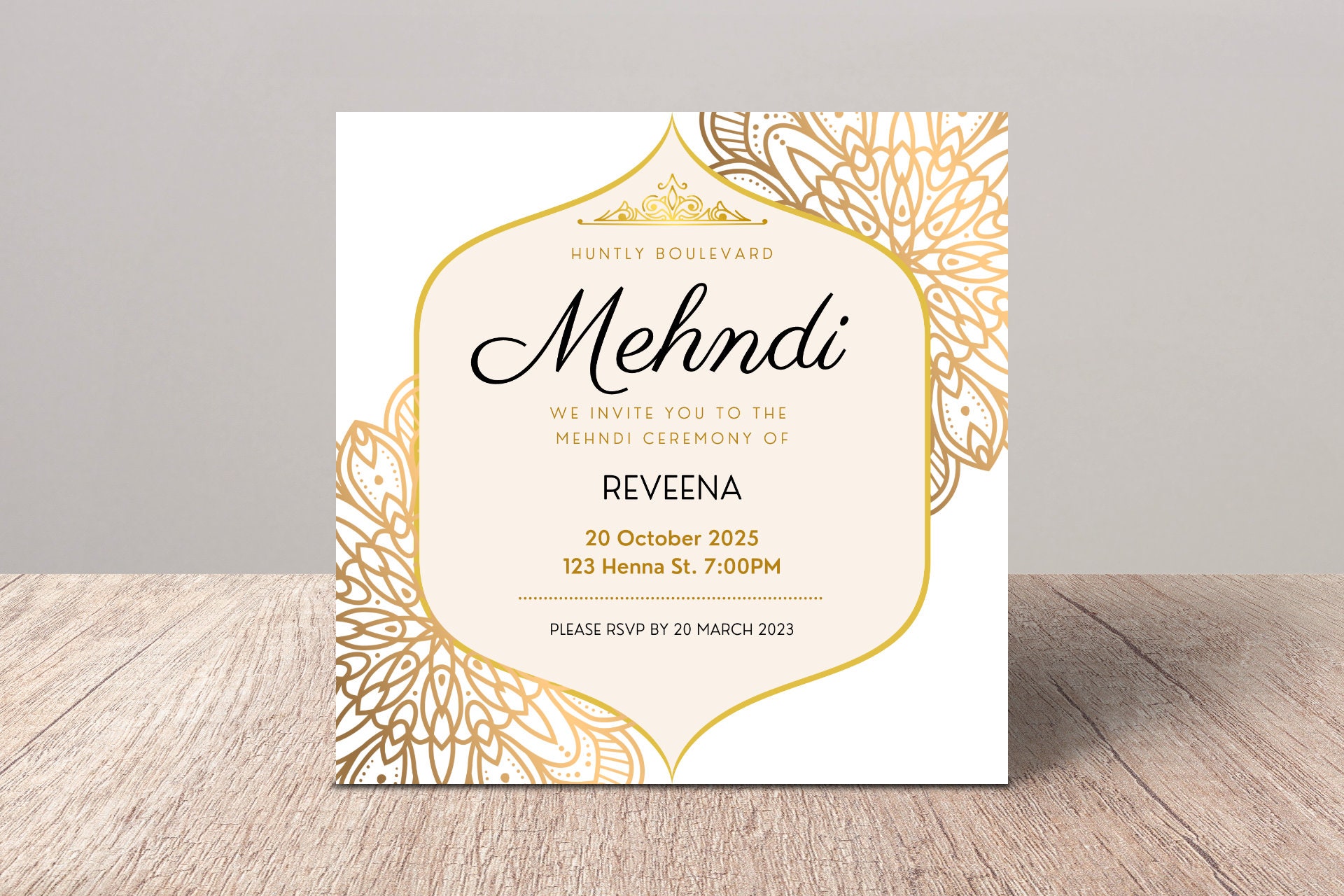 Mehndi Invitations, Printable Henna Party Invite, Indian Event Template ...