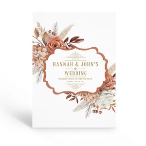Rust Wedding Invitation Set, Floral Rust Wedding Invitation, Burnt ...