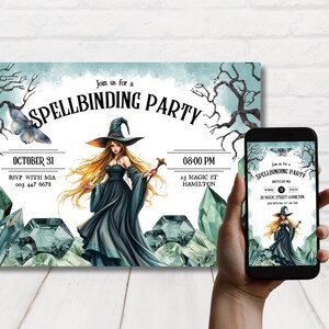 Enchanted Witch Party Invite, Witchcore Birthday Invite, Tarot Party ...