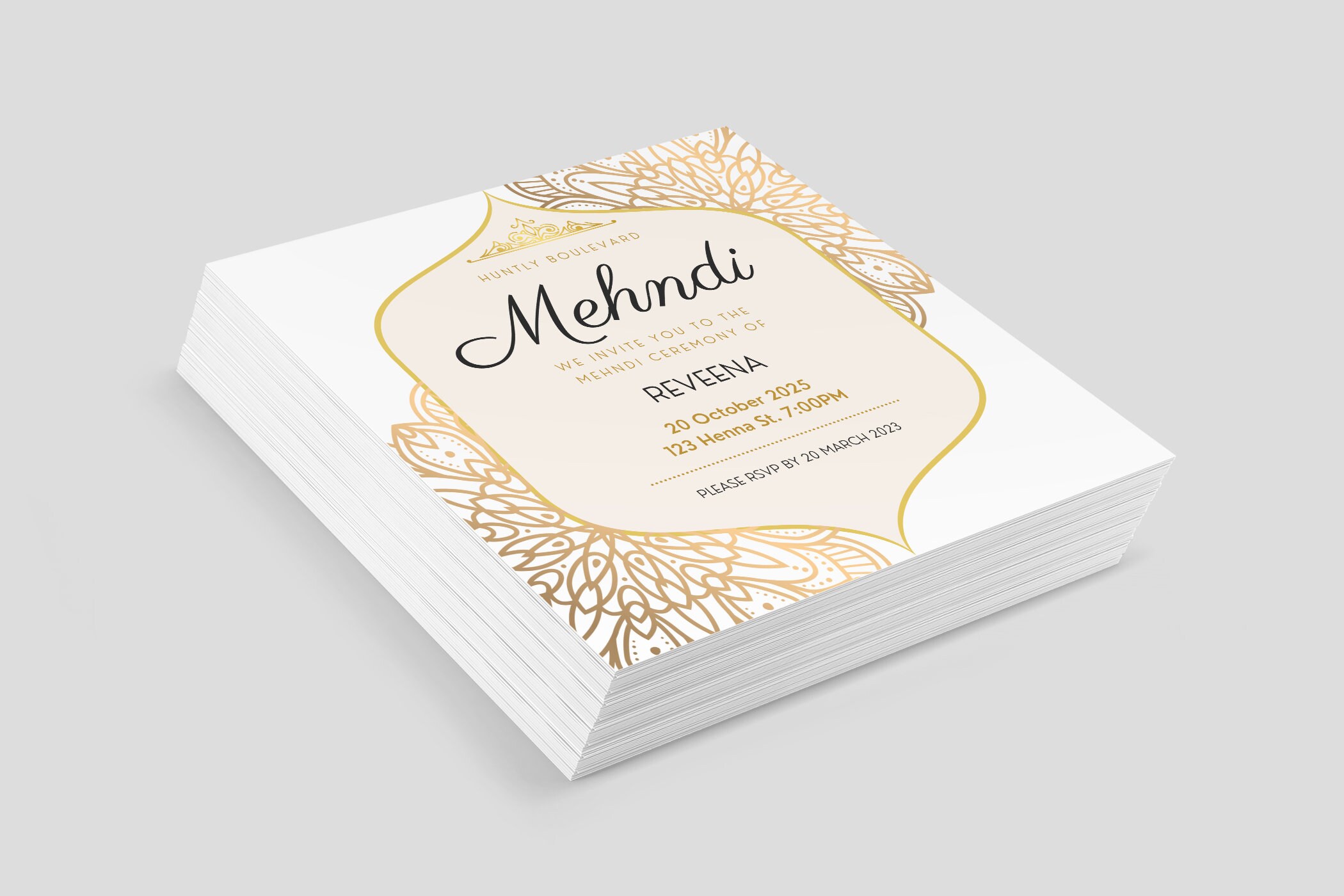 Mehndi Invitations, Printable Henna Party Invite, Indian Event Template ...