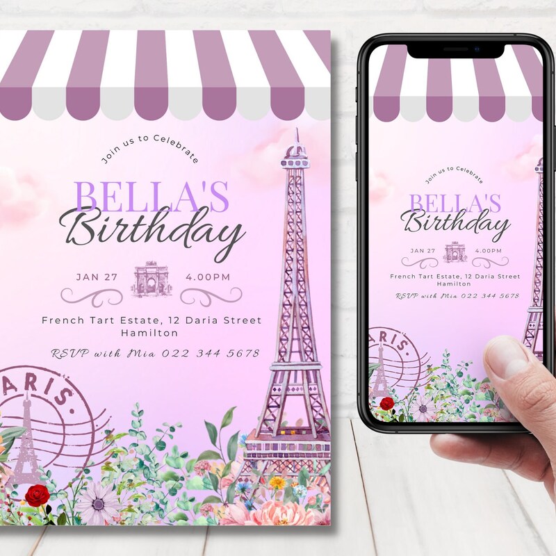 Paris Invitation - Etsy