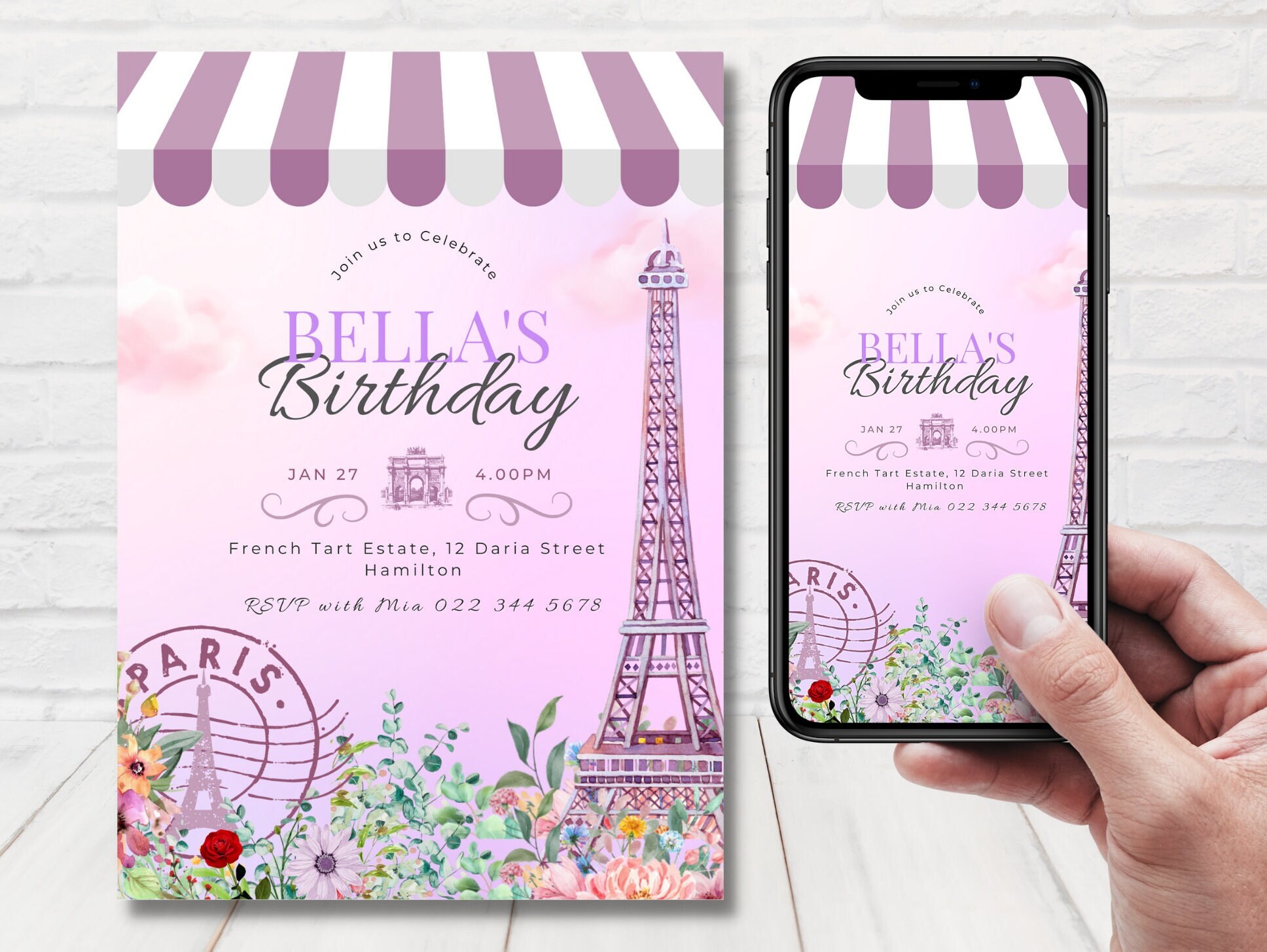 Paris Invitation, Paris Birthday Invitations, Eiffel Tower Invites ...