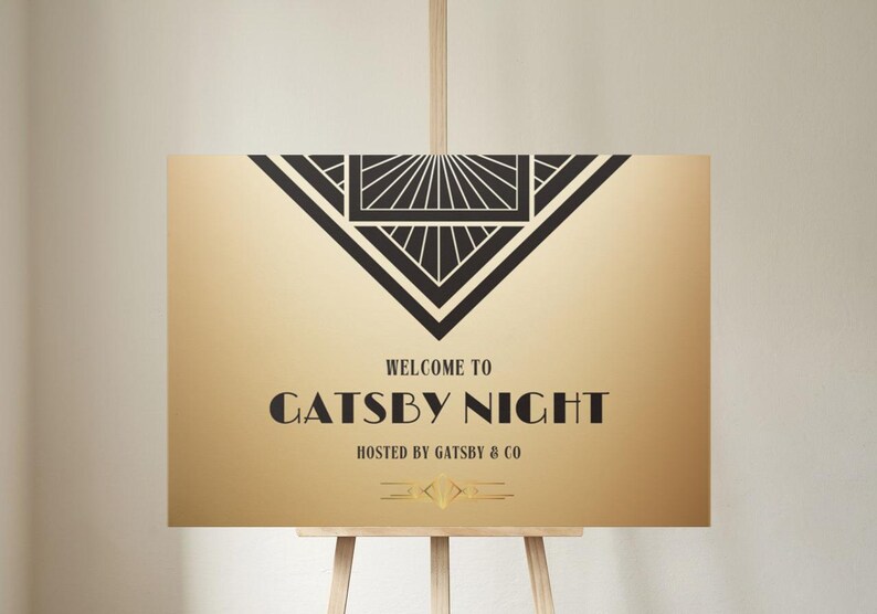 Great Gatsby Welcome Sign Bundle, Roaring Twenties Party Welcome Sign ...