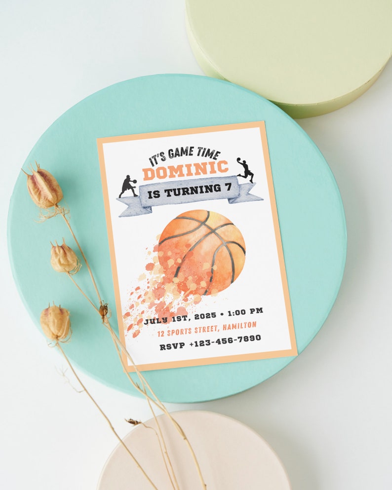 Printable Basketball Invitation, Basketball Birthday Invite, Sports ...