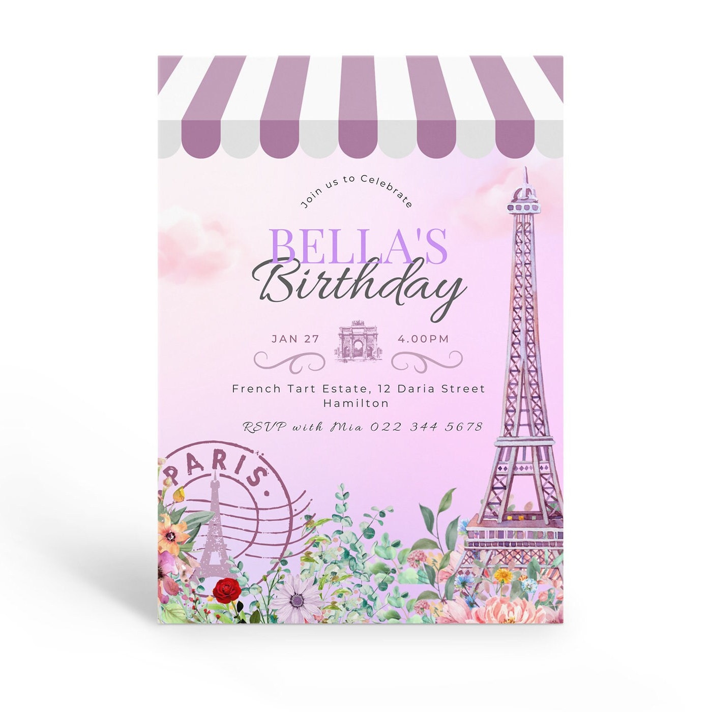Paris Invitation, Paris Birthday Invitations, Eiffel Tower Invites ...