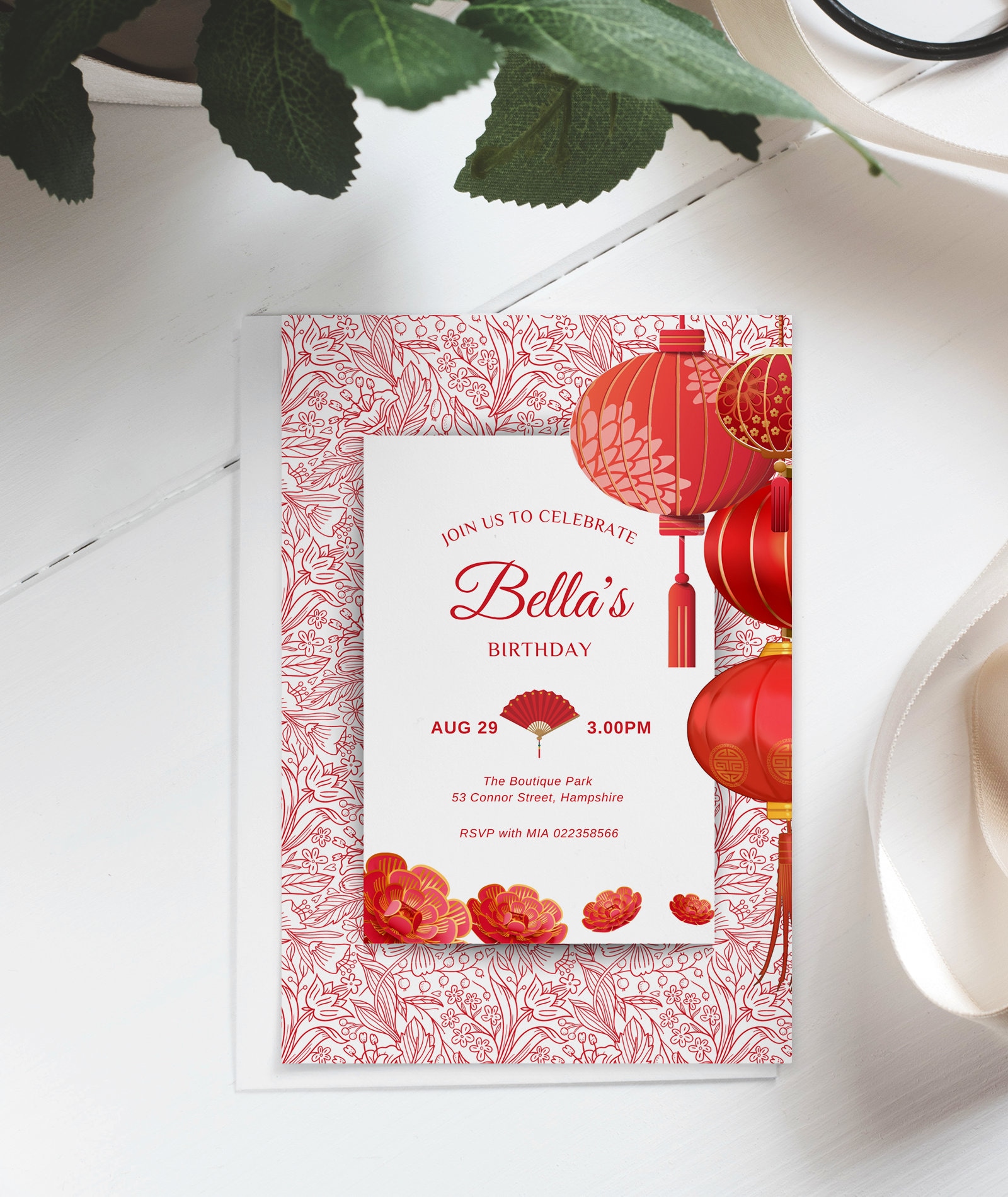 Elegant Chinese Celebration Invite, Oriental Party Invitations ...