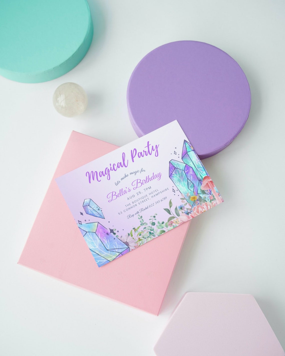 Printable Magical Party Invitation Pink Enchanted Garden - Etsy