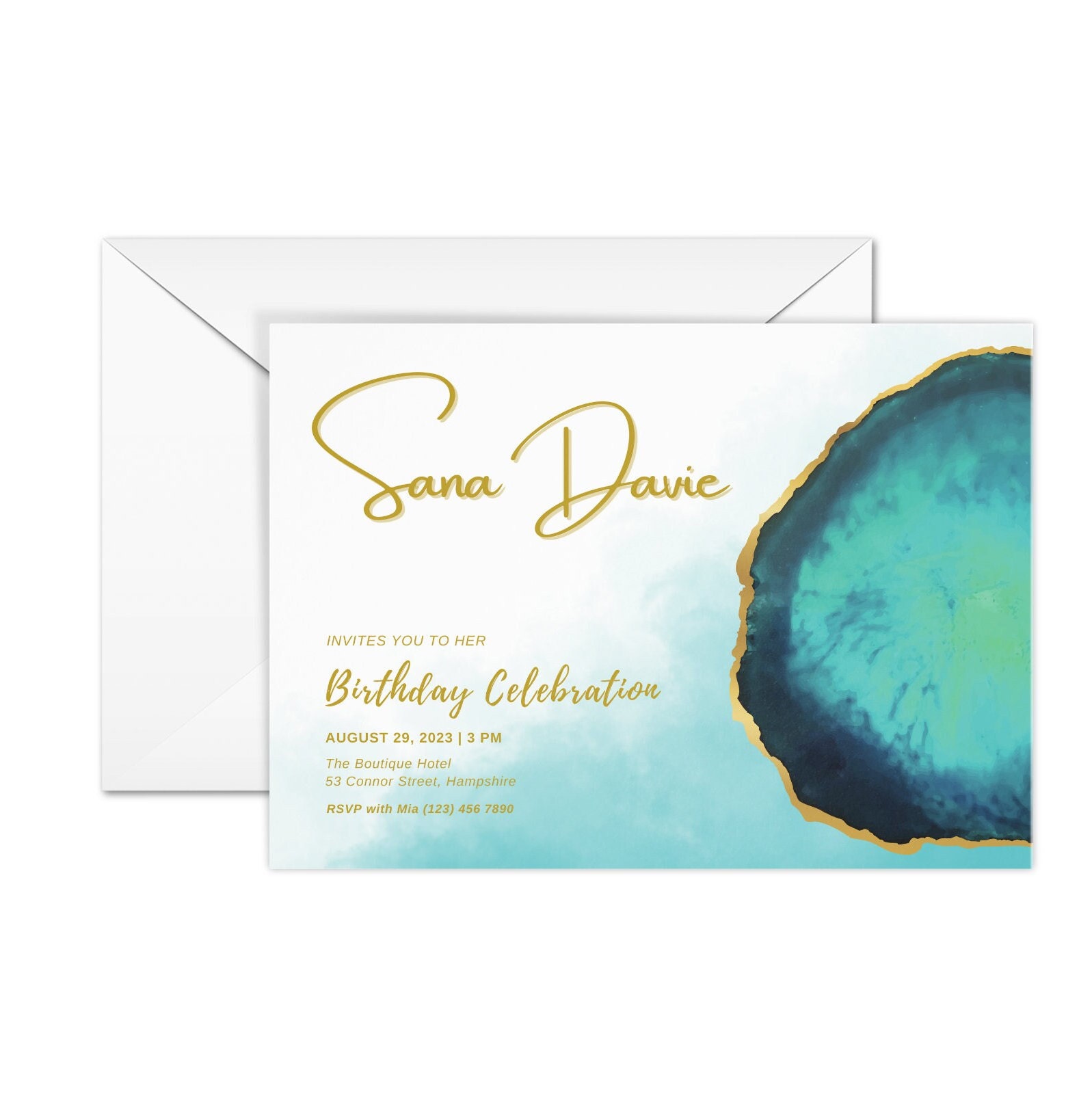 Crystal Invitations, Gem Party Invite, Geode Birthday Invitation ...