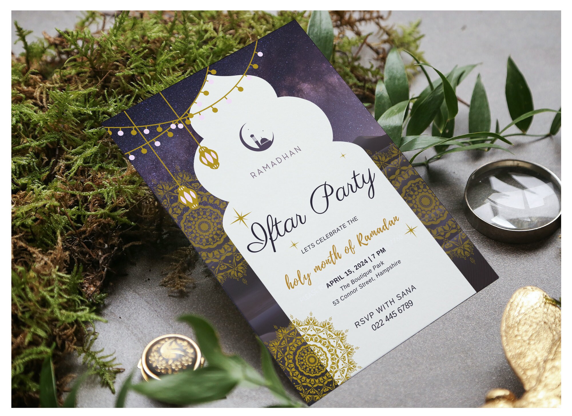 Elegant Iftar Party Invitation, Ramadan Celebration Invite, Iftar ...