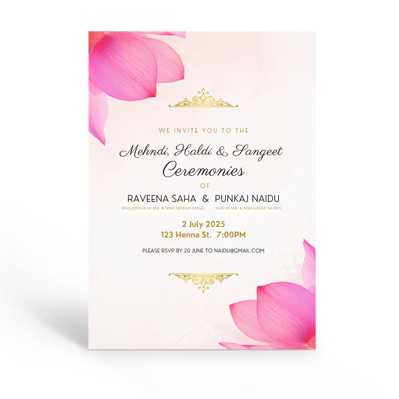 Indian Wedding Invitation Sets, Hindu Wedding Invitation, Pink Lotus ...