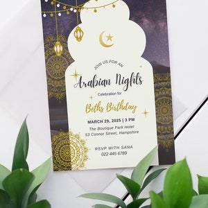 Printable Arabian Nights Invitation, Arabian Nights Birthday Invitation ...