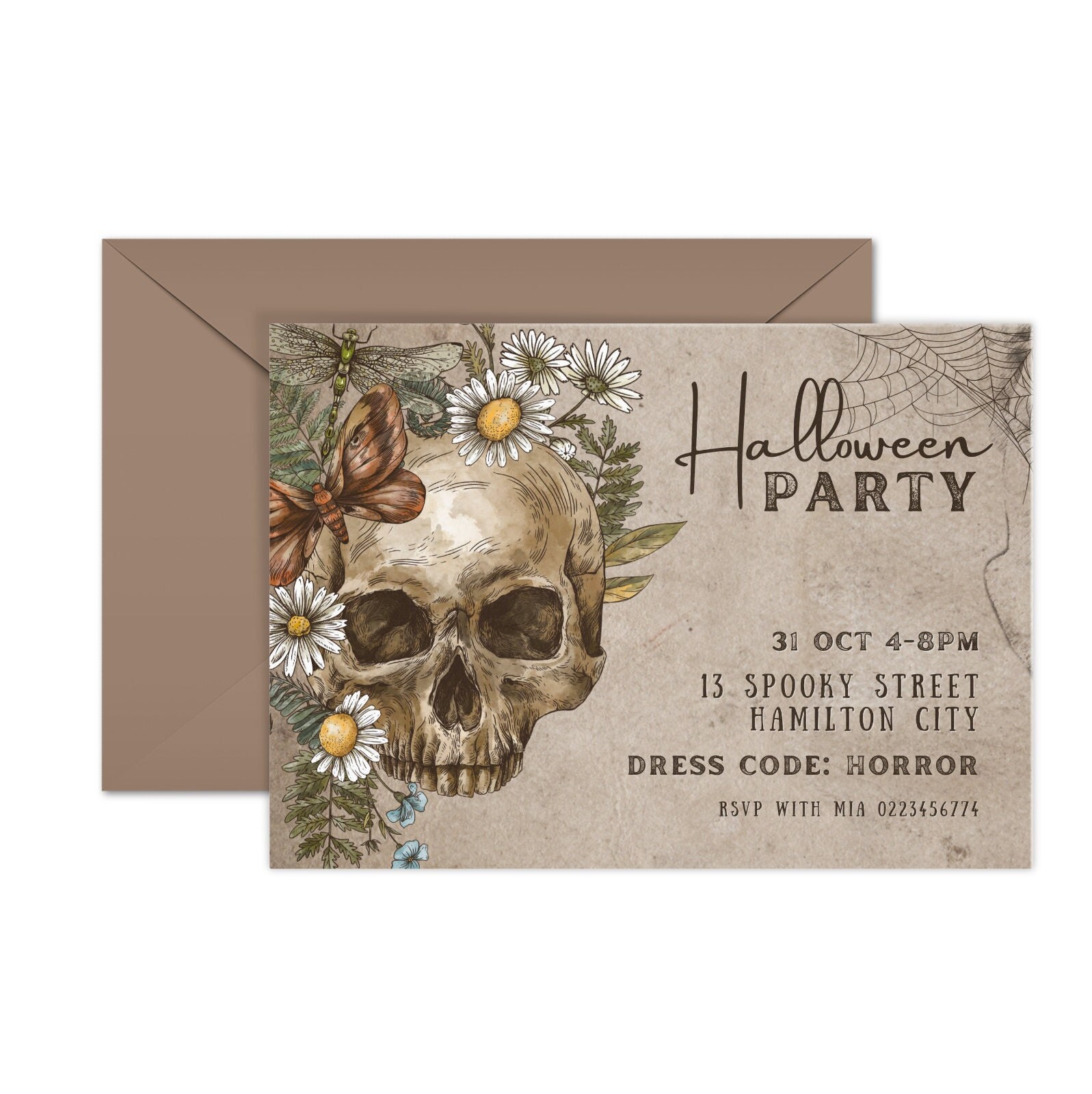 Adult Halloween Invitations, Printable Halloween Party Invite, Vintage ...