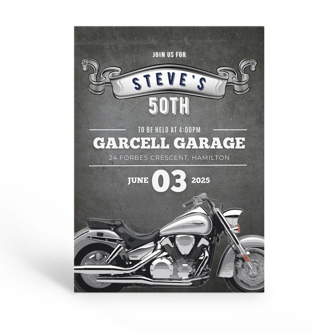 Motorcycle Birthday Invitation Mens Motorcycle Invites - Etsy