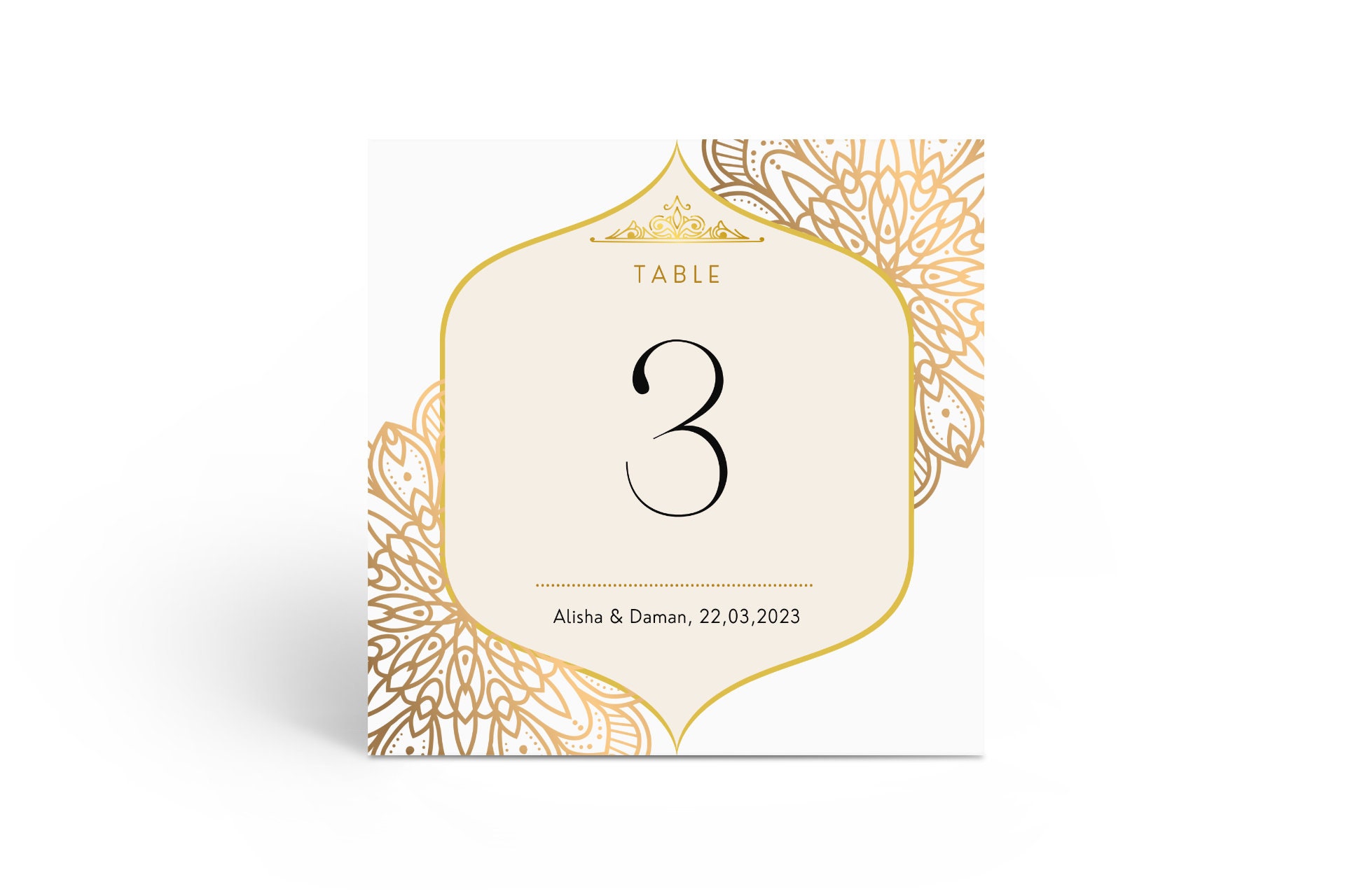 Indian Wedding Table Numbers Template, Gold. DIY Printable, Editable ...