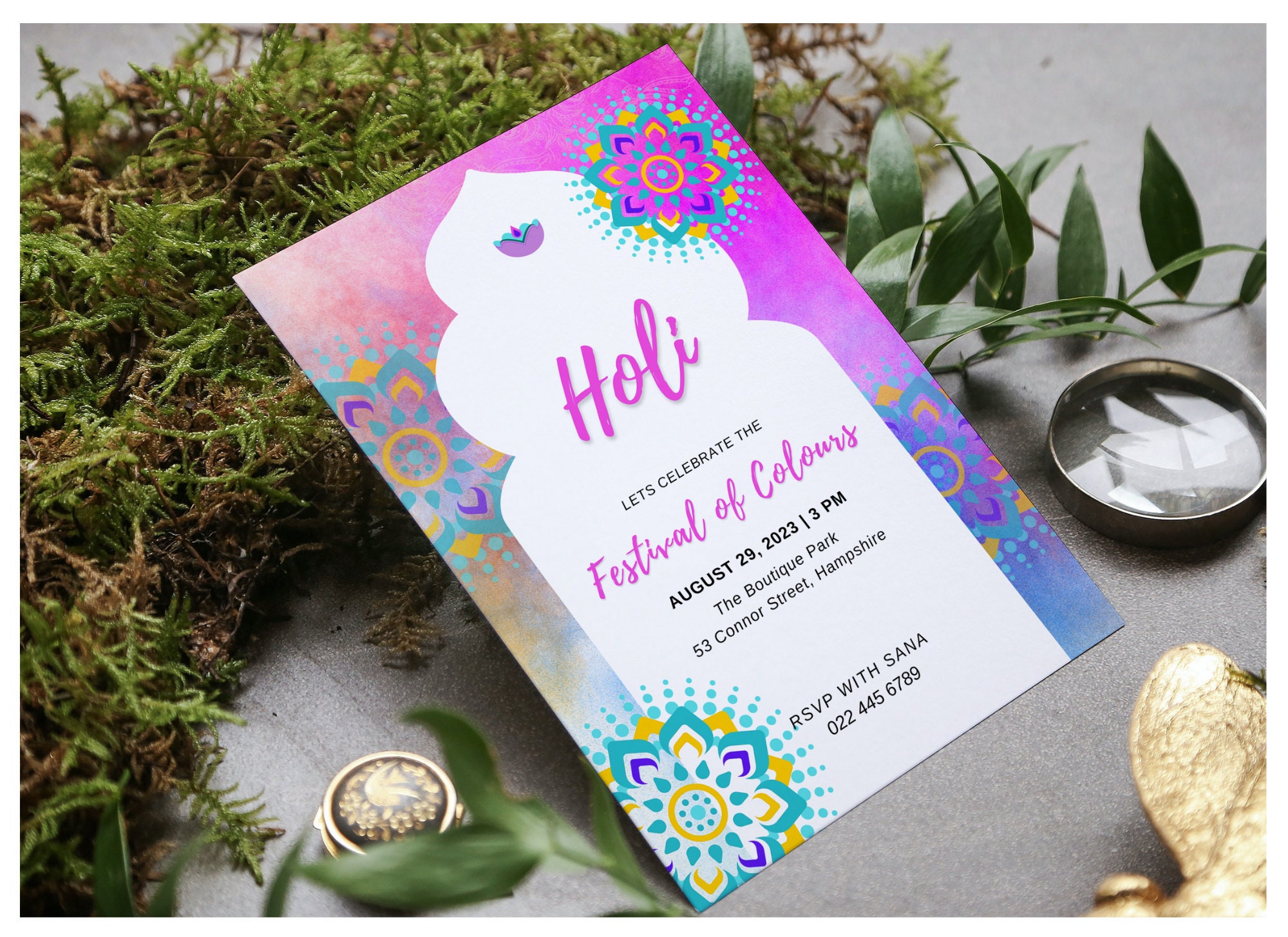 Holi Invitation, Holi Festival Invites, Printable Holi Celebration ...