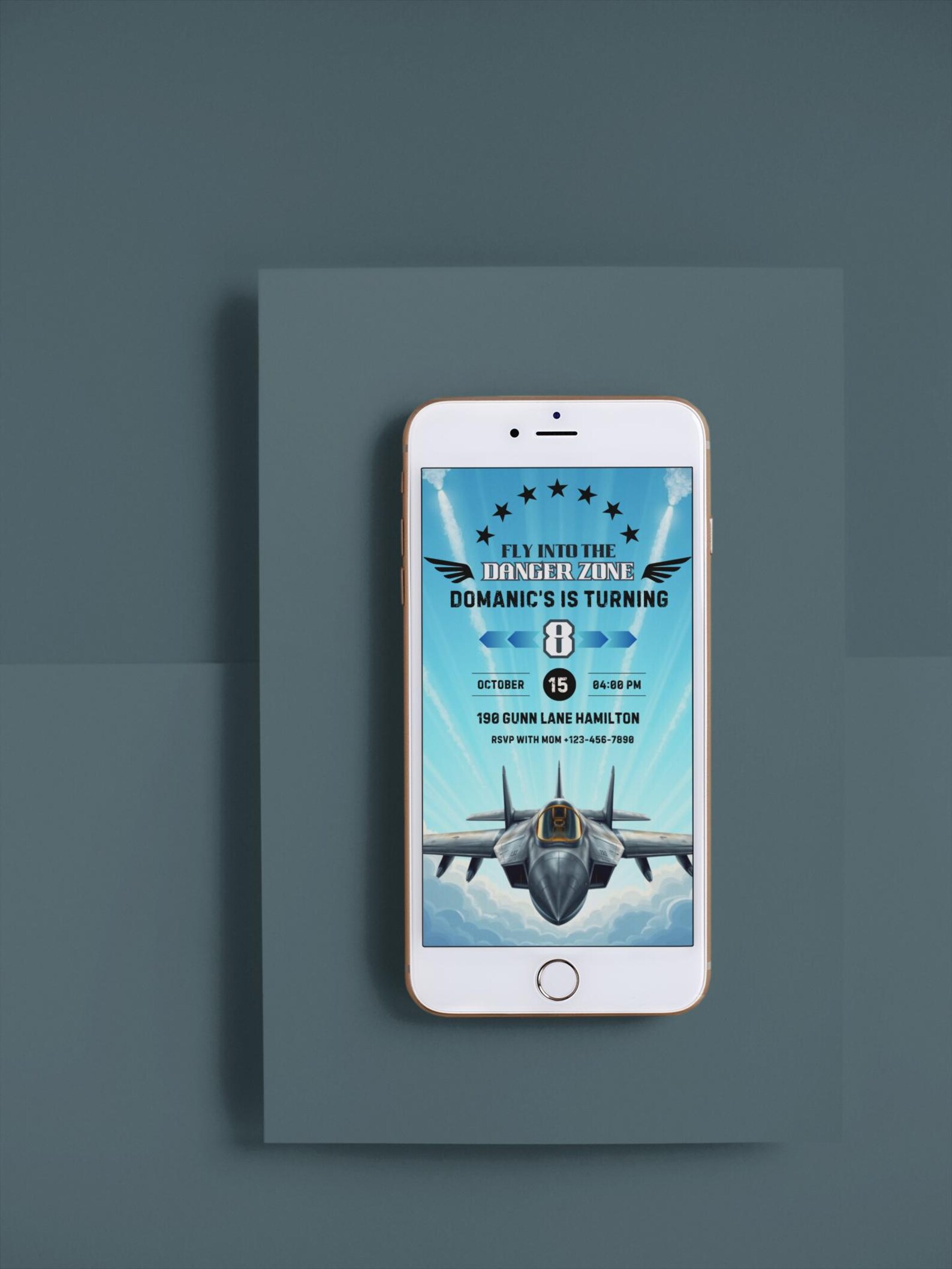 Fighter Jet Invitation, Boys Fighter Pilot Birthday Invite, Printable ...