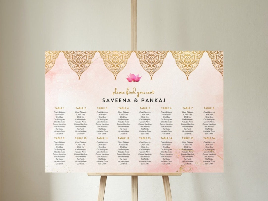 Indian Wedding Seating Chart, Hindu Wedding Seating Chart Bundle, Find ...