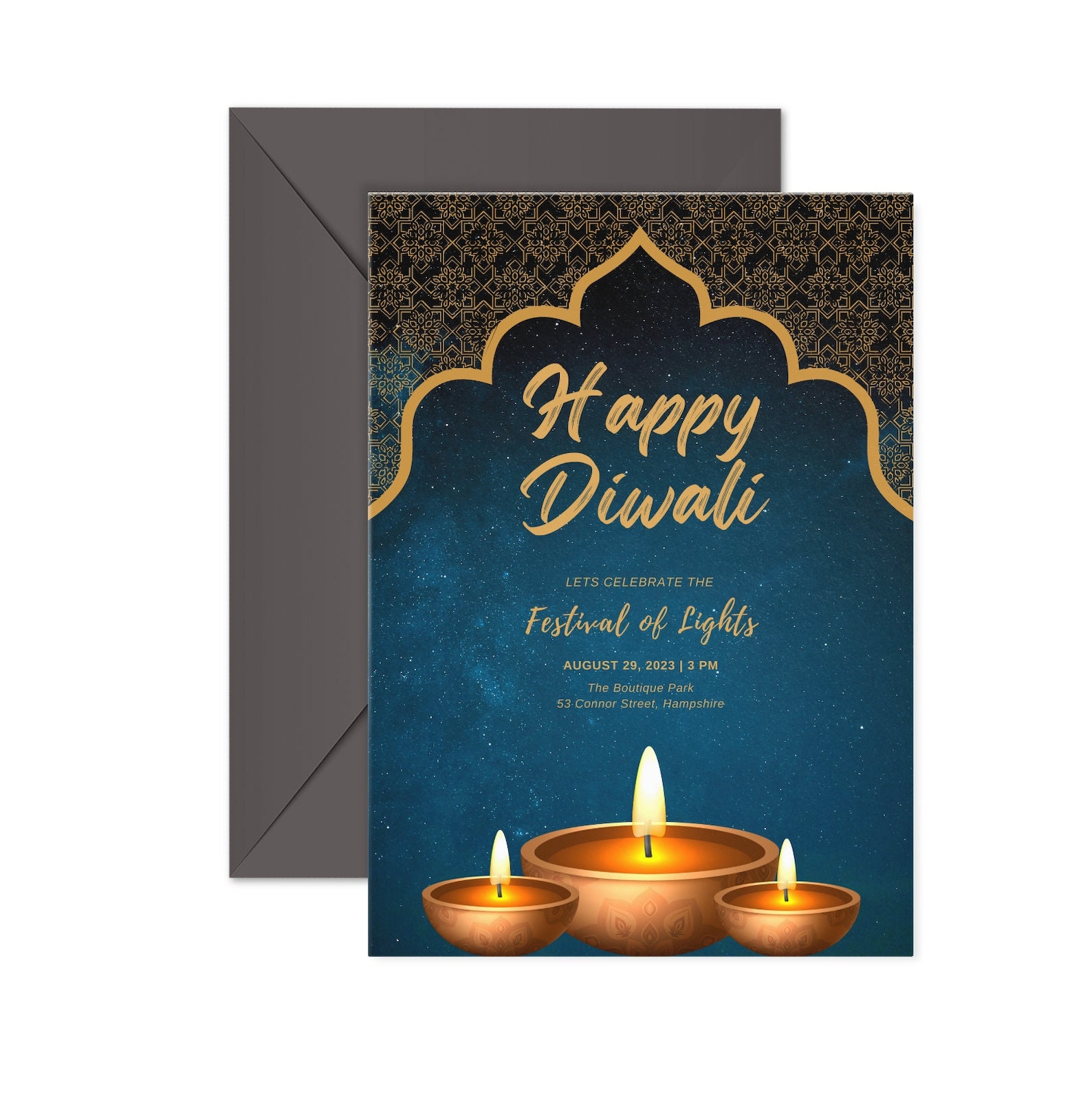 Happy Diwali Invitation, Diwali Celebration Invite, Diwali Dinner Party ...