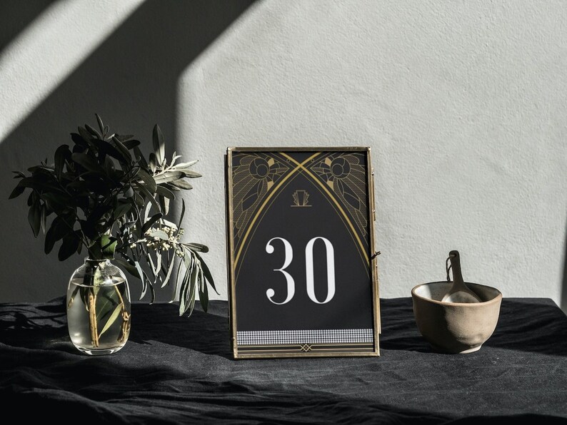 Elegant Great Gatsby Table Numbers, Printable Gatsby Table Numbers ...