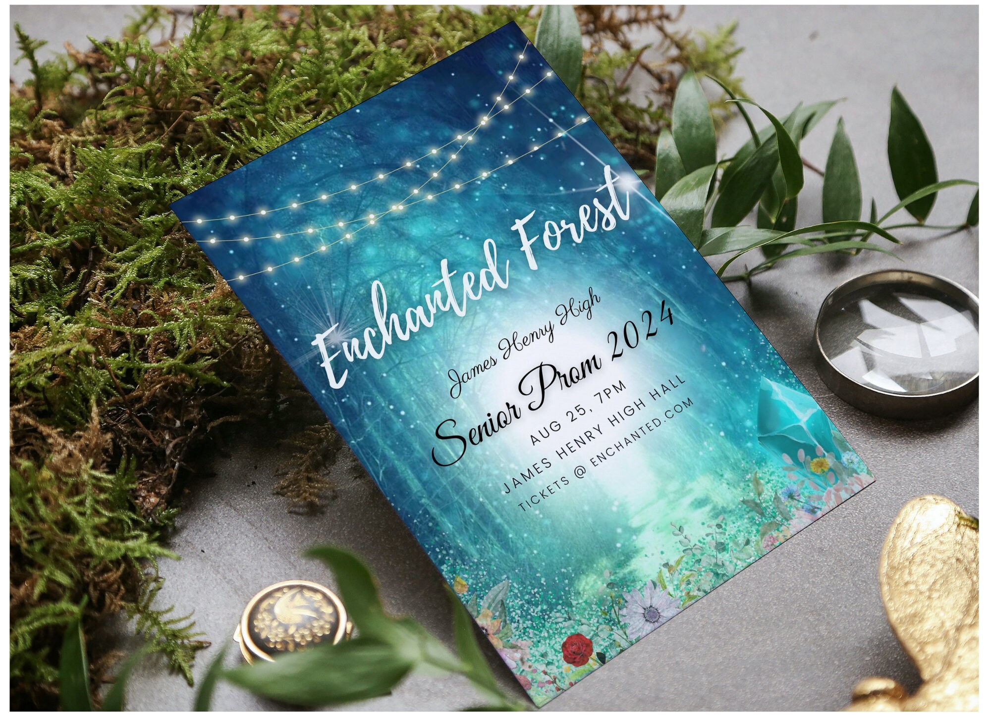 Printable Enchanted Forest Prom Set, Enchanted Prom Invite, Enchanted ...