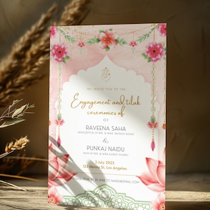 Elegant Floral Indian Wedding Invites, Garden Theme Indian Wedding ...