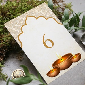 Gold Diwali Table Numbers, Printable Diwali Table Numbers, Happy Diwali ...