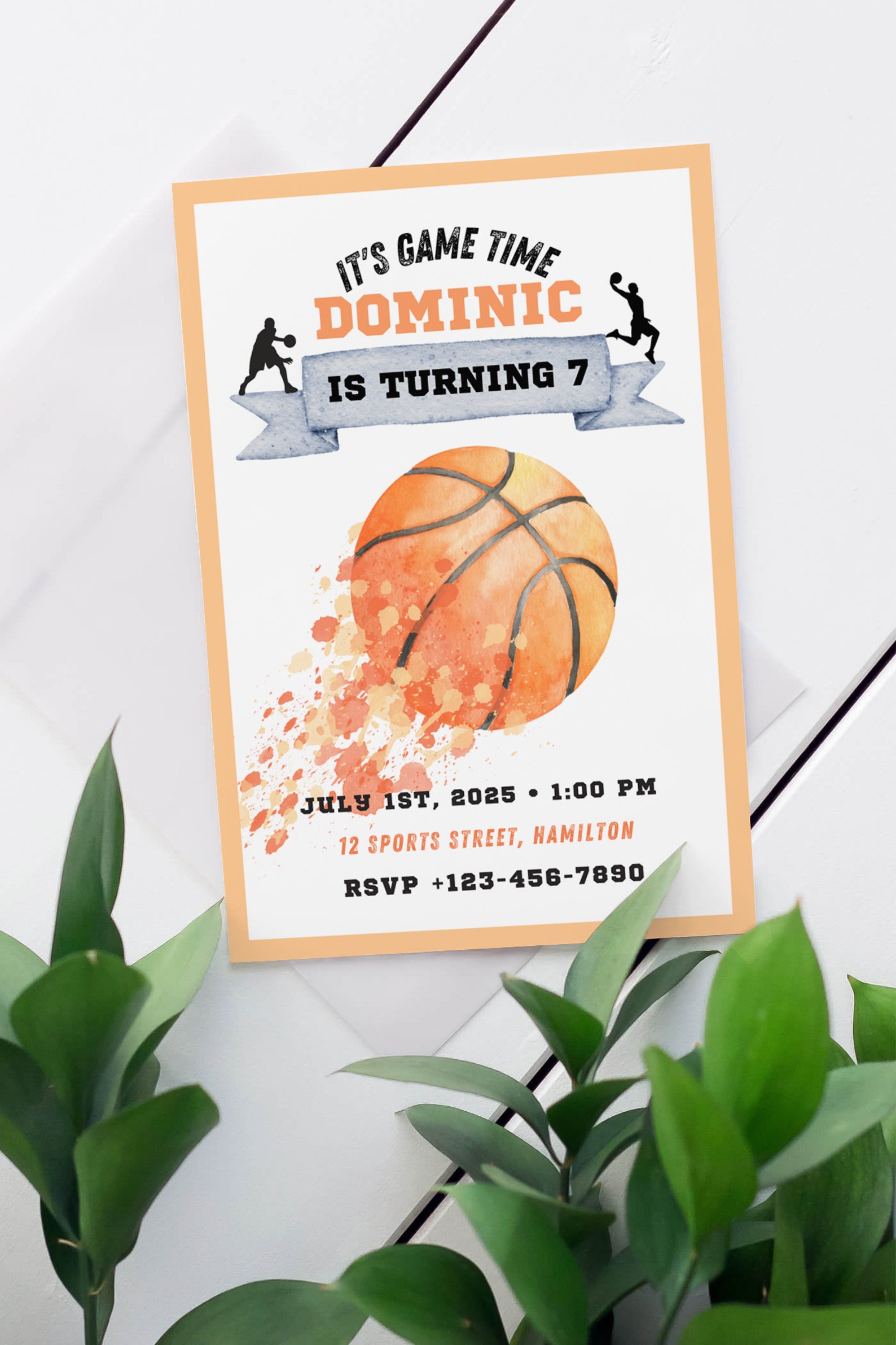 Printable Basketball Invitation, Basketball Birthday Invite, Sports ...