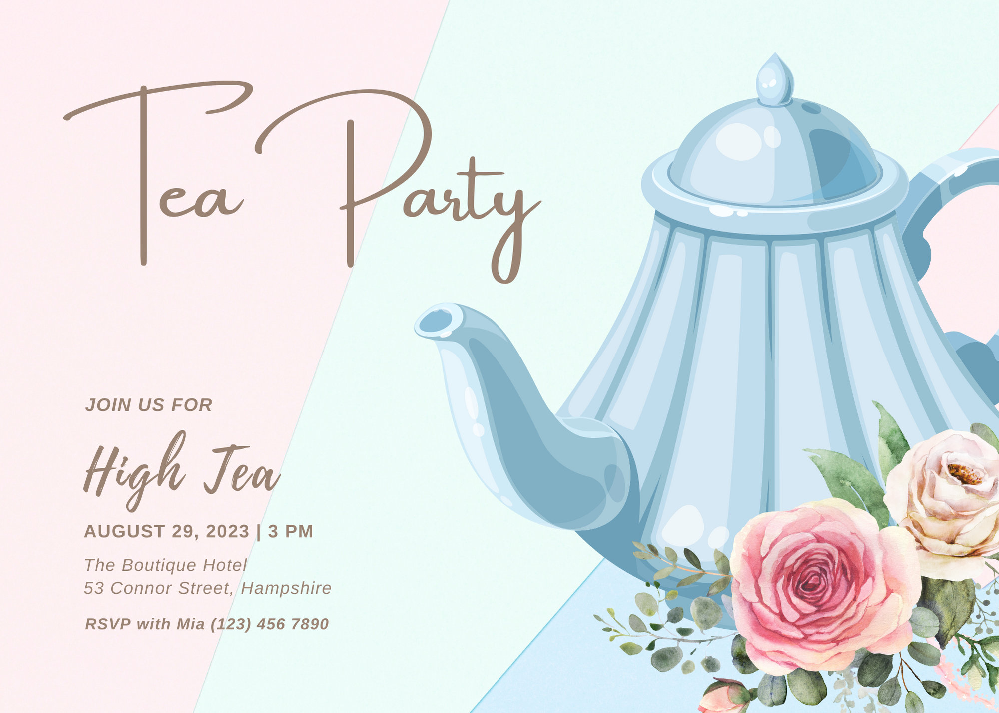 High Tea Invitation Template Free