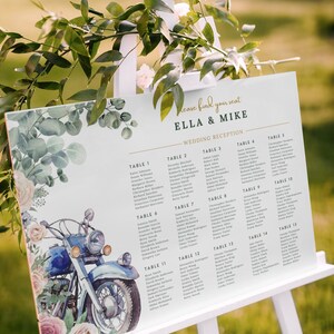 Motorbike Wedding Seating Plan, Rustic Motorcycle Seating Chart Wedding ...