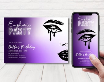 Euphoria 21 Birthday Party Invitation (Instant Download) - Etsy