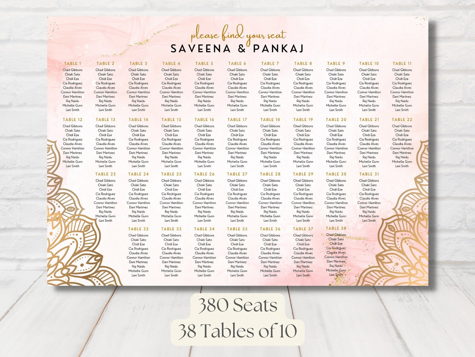 Indian Wedding Seating Chart, Hindu Wedding Seating Chart Bundle, Find ...