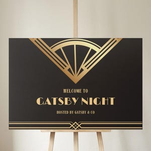 Great Gatsby Welcome Sign Bundle, Roaring Twenties Party Welcome Sign ...