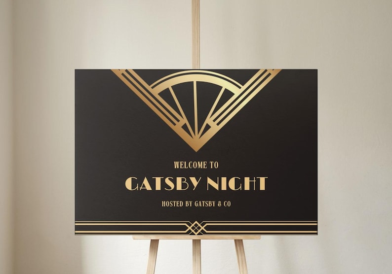 Great Gatsby Welcome Sign Bundle, Roaring Twenties Party Welcome Sign ...