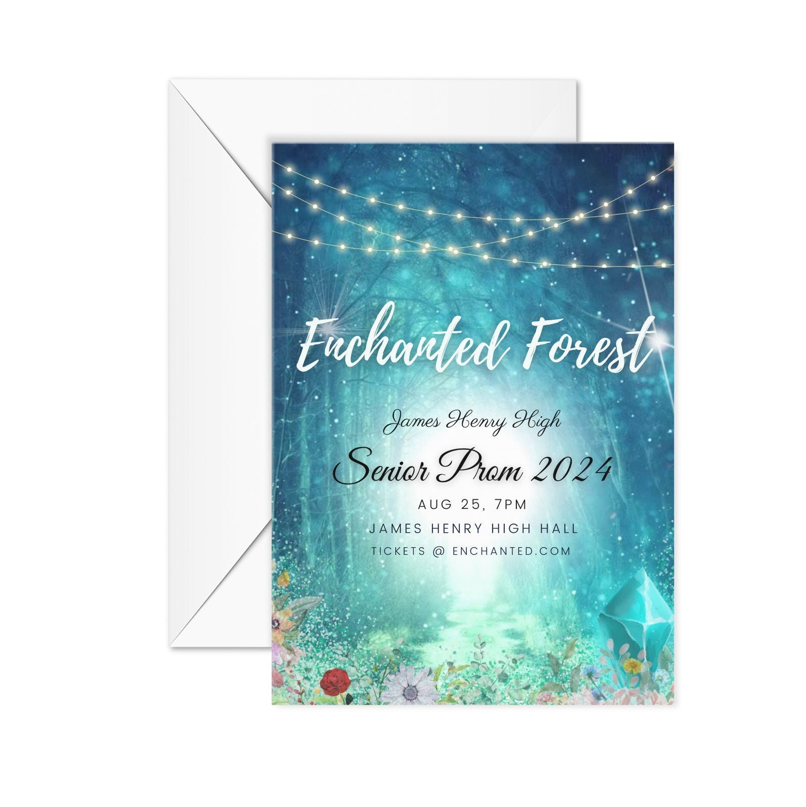 Printable Enchanted Forest Prom Set, Enchanted Prom Invite, Enchanted ...