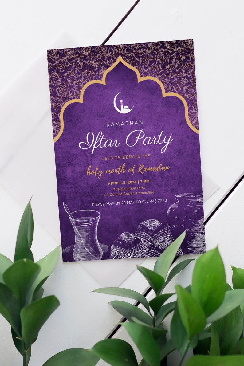 Printable Iftar Party Invitation, Ramadan Celebration Invite, Iftar ...