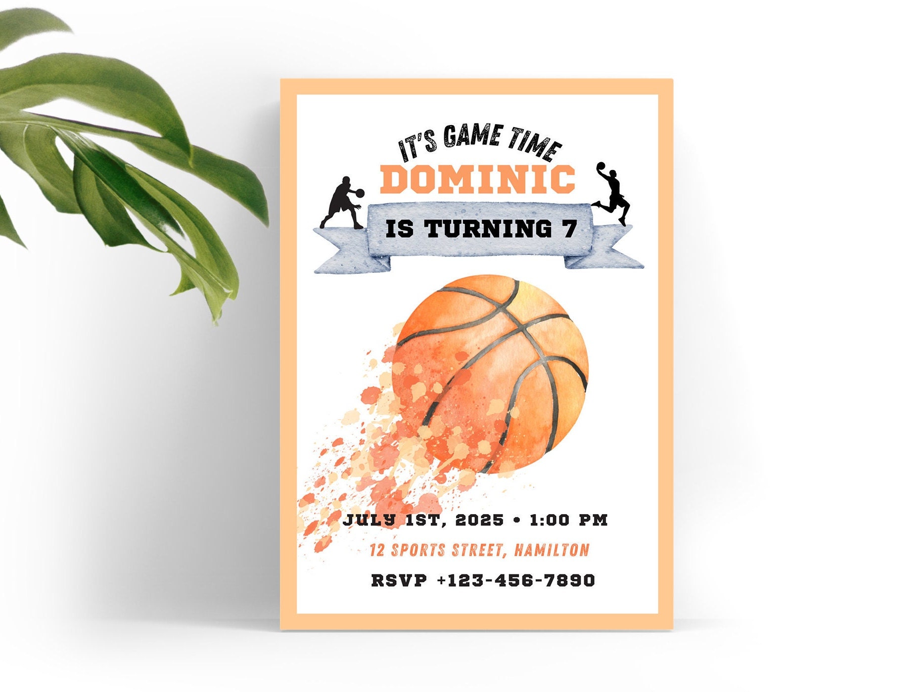 Printable Basketball Invitation, Basketball Birthday Invite, Sports ...